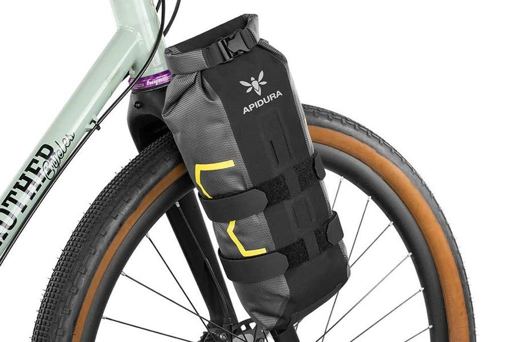 Fork support for bikepacking Apidura Cargo Cage