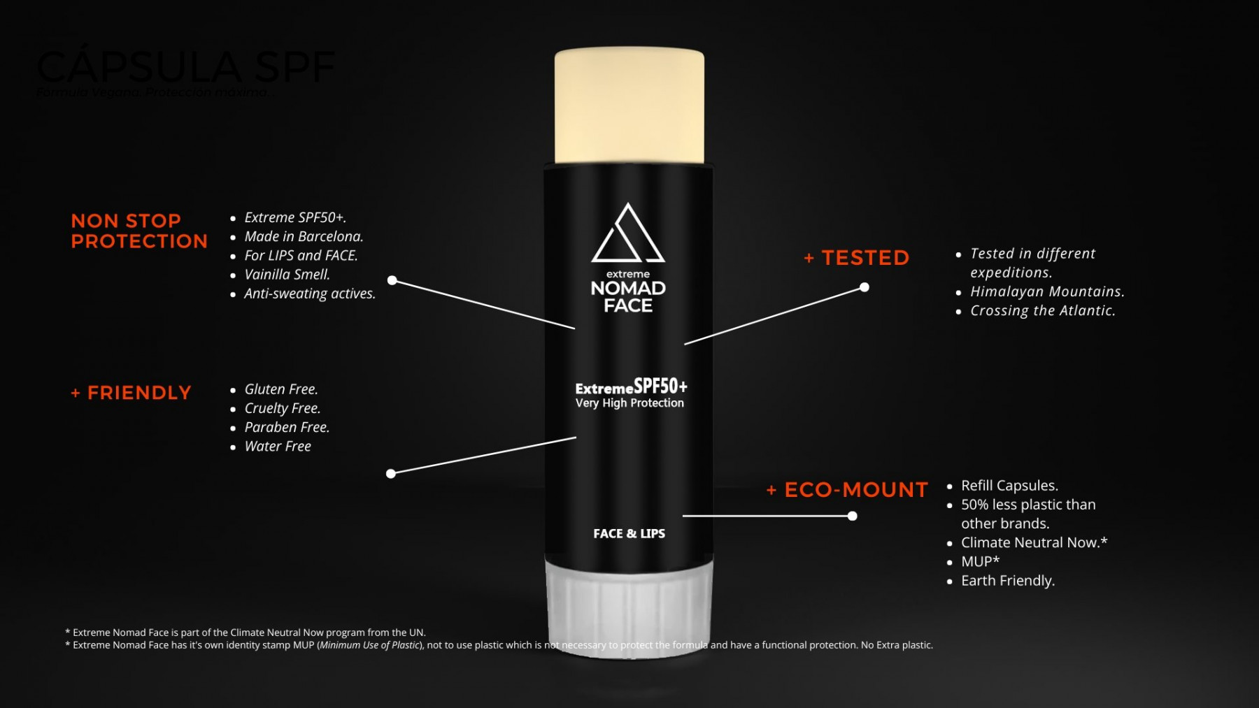Nomad Face Capsule SPF50+ – Recharge stick solaire outdoor extrême