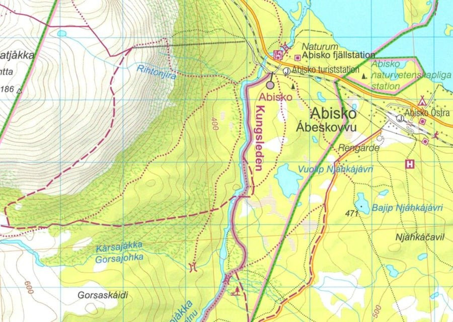Map & Guide Kungsleden n°1 : Abisko – Kebnekaise - Nikkaluokta