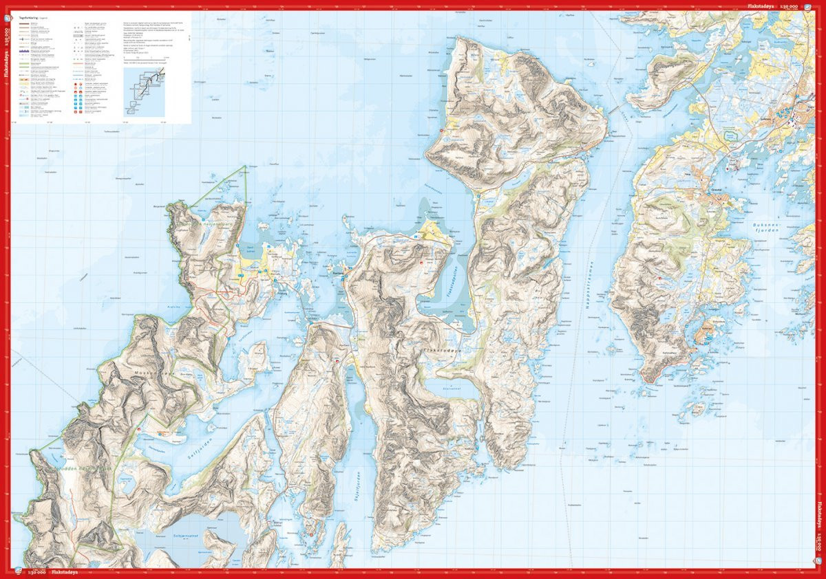 Høyfjellskart Lofoten: Moskenesøya & Flakstadøya 1:30.000 - Norway