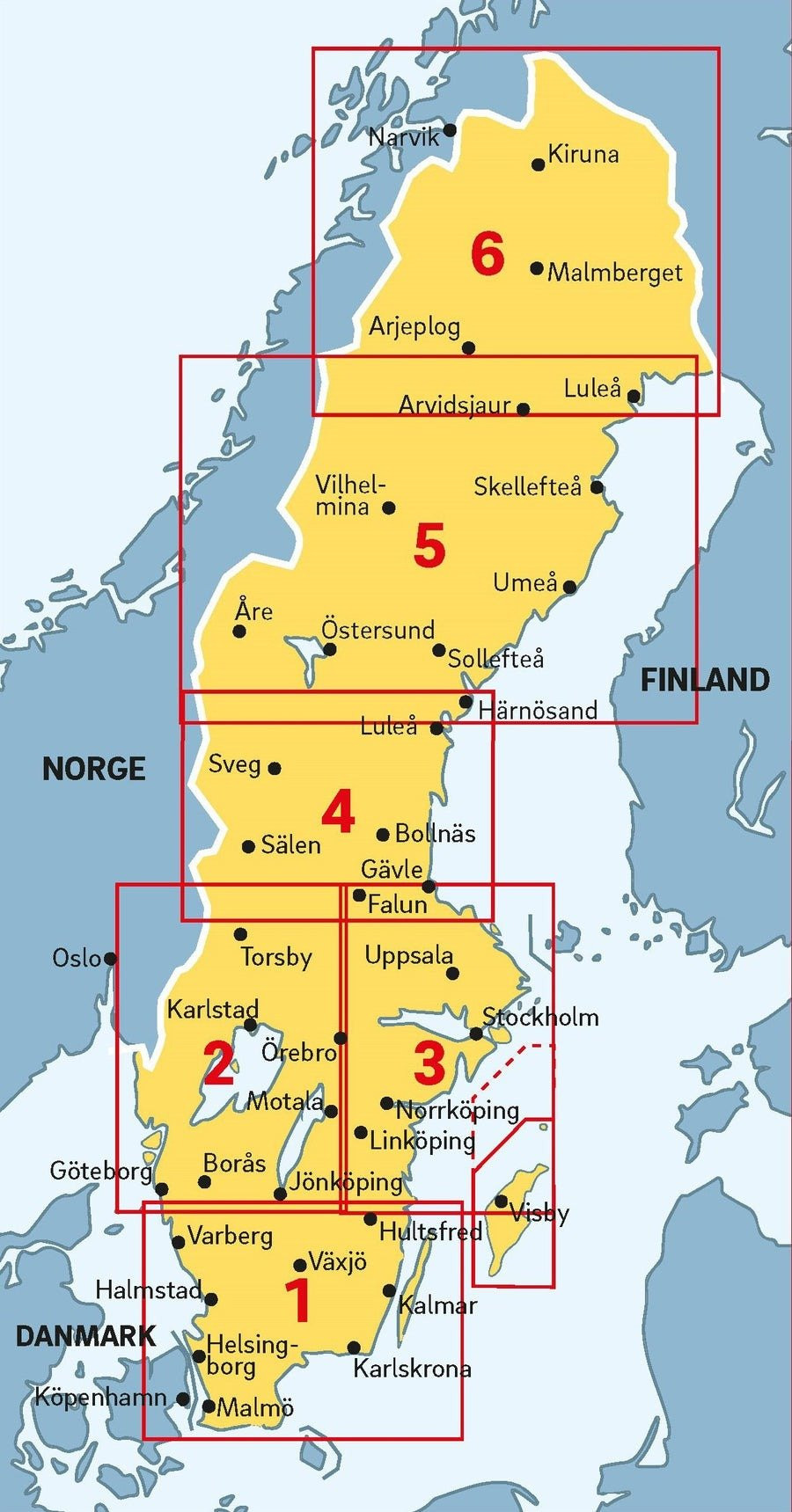 Road map of northern Sweden: Kartförlaget Norra Norrland - Swedish Lapland