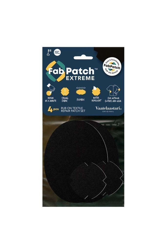 Tough, waterproof FabPatch Extreme Black textile repair patches