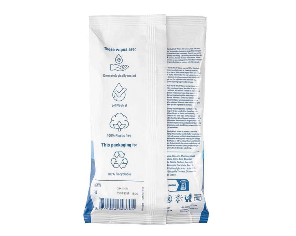 Travel wipes Care Plus Hygiene Handy Wash Wipes