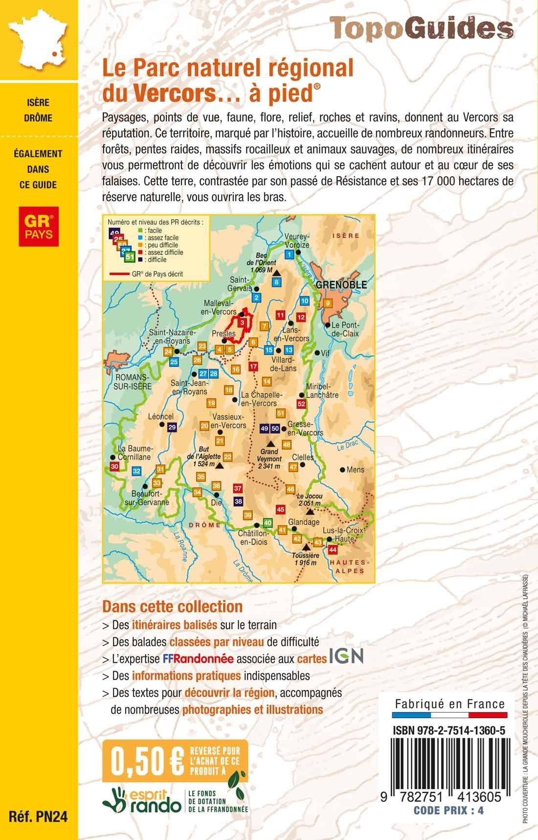 Le Parc Naturel Régional du Vercors à pied - French Book