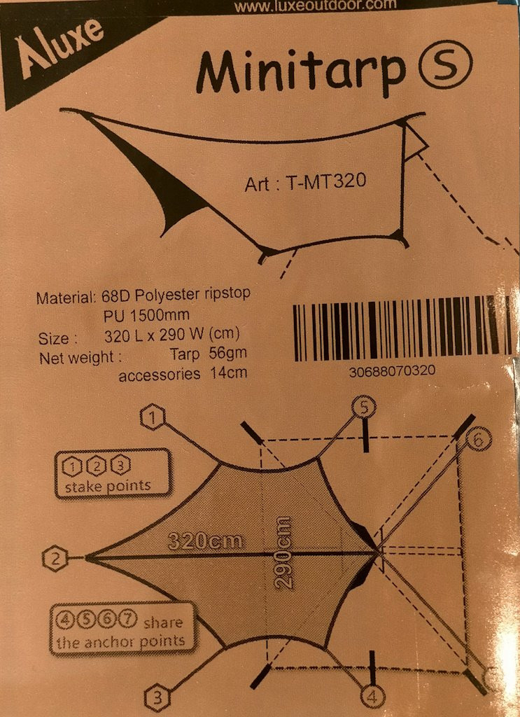 Luxe Outdoor Mini-Tarp S for the Mini Peak XL tipi