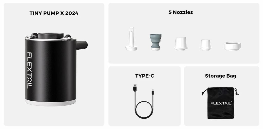 Flextail Tiny Pump X ultralight mini pump to inflate your mattress - hiking, camping, outdoor