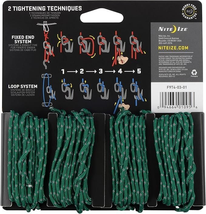 set of 4 guy wires Nite Ize Figure 9 Reflective Tent Line Kit