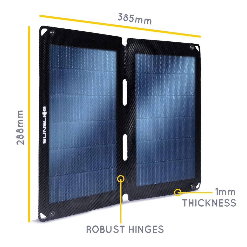 Lightweight, flexible solar panel for travel and hiking Sunslice Fusion ...
