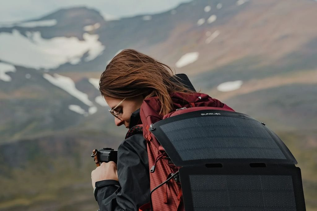 Lightweight, flexible solar panel for travel and hiking Sunslice Fusion ...