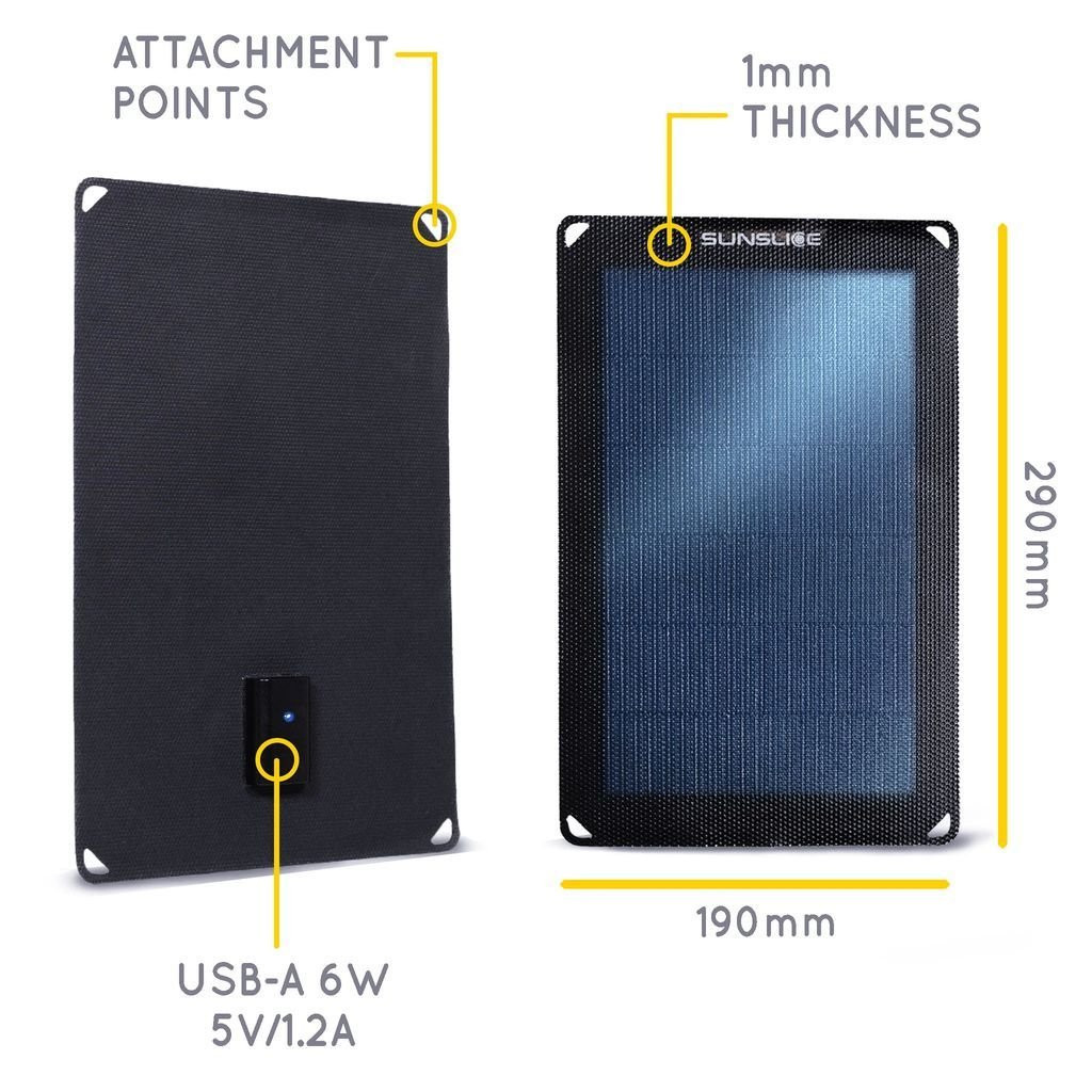 Lightweight, flexible solar panel for travel and hiking Sunslice Fusion ...