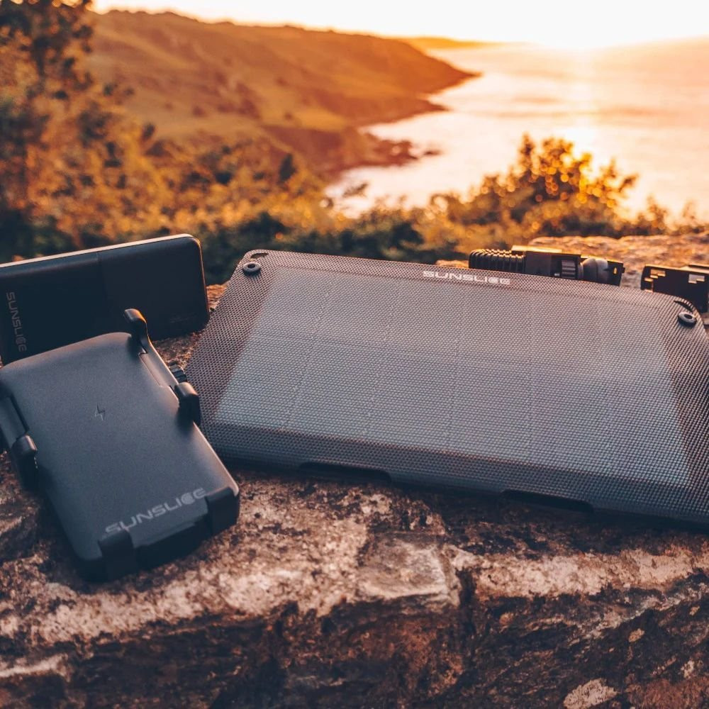Lightweight, flexible solar panel for travel and hiking Sunslice Fusion ...