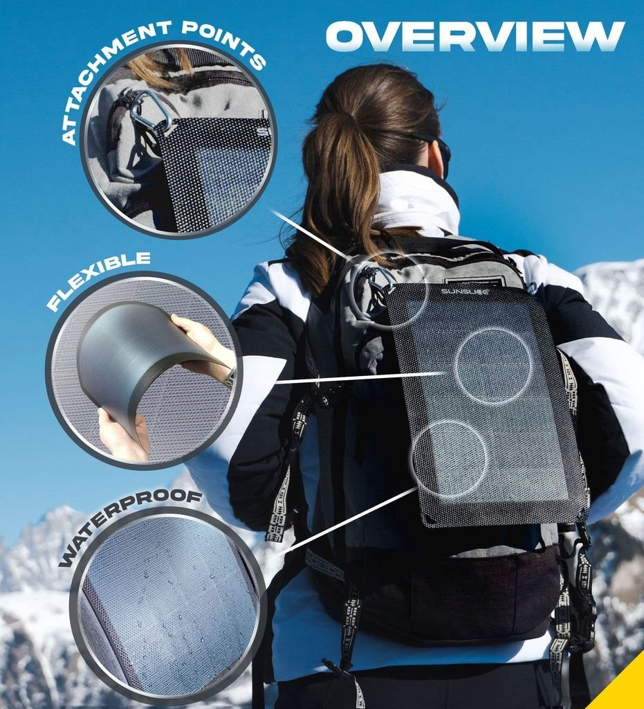 Lightweight, flexible solar panel for travel and hiking Sunslice Fusion ...